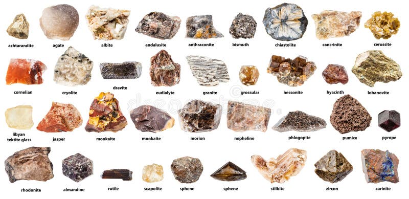 Red Brown Natural Minerals Names Isolated Stock Photos - Free & Royalty ...