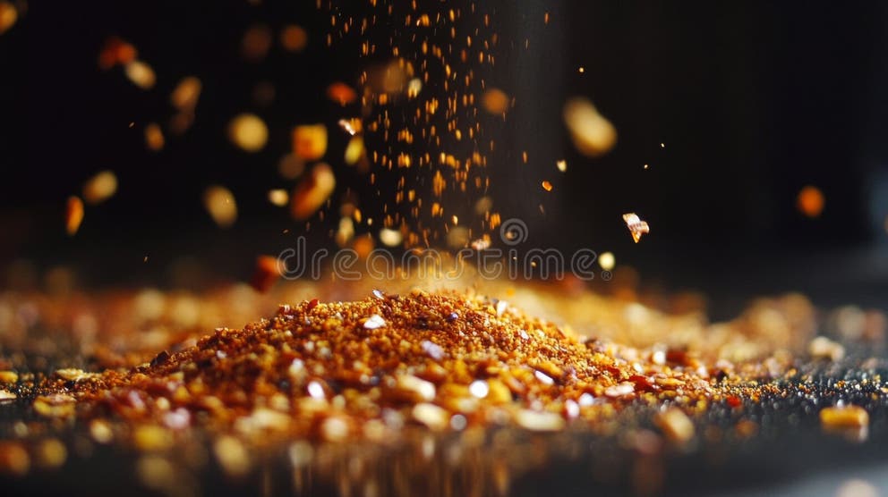 Red and Brown Spices Falling Onto a Pile Stock Illustration ...