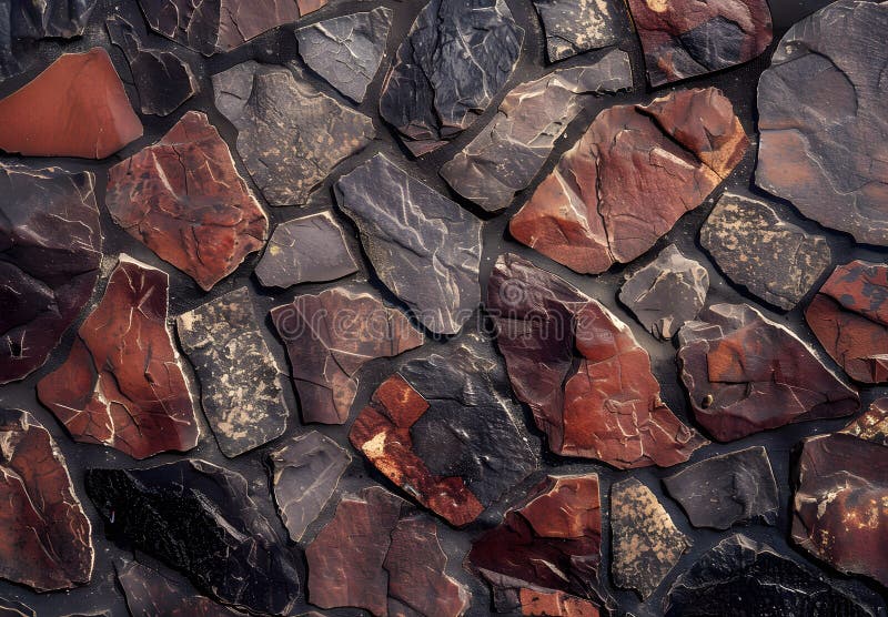 Red and Brown Stone Wall Texture Stock Illustration - Illustration of ...