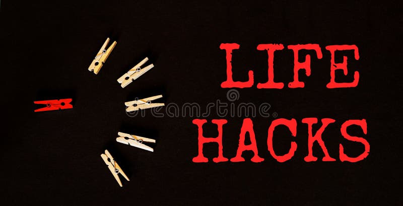 Life Hacks on a Sheet Under a Magnifying Glass Stock Image - Image of ...