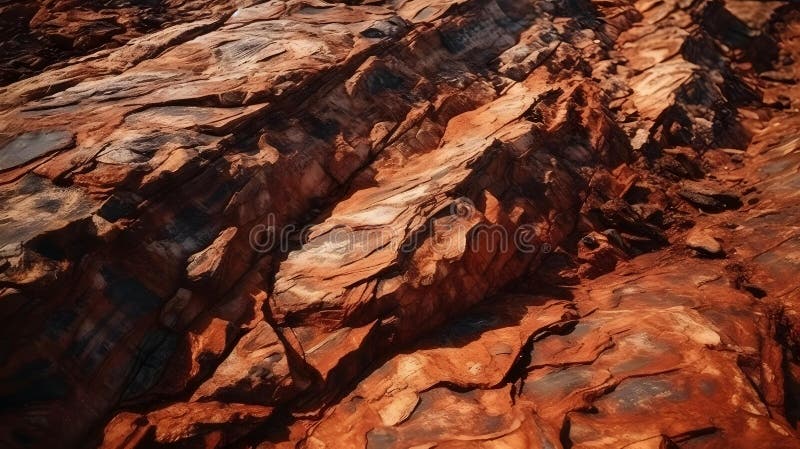Red Brown Mountain Rock Texture, Cracked, Close Up, Generative AI Stock ...