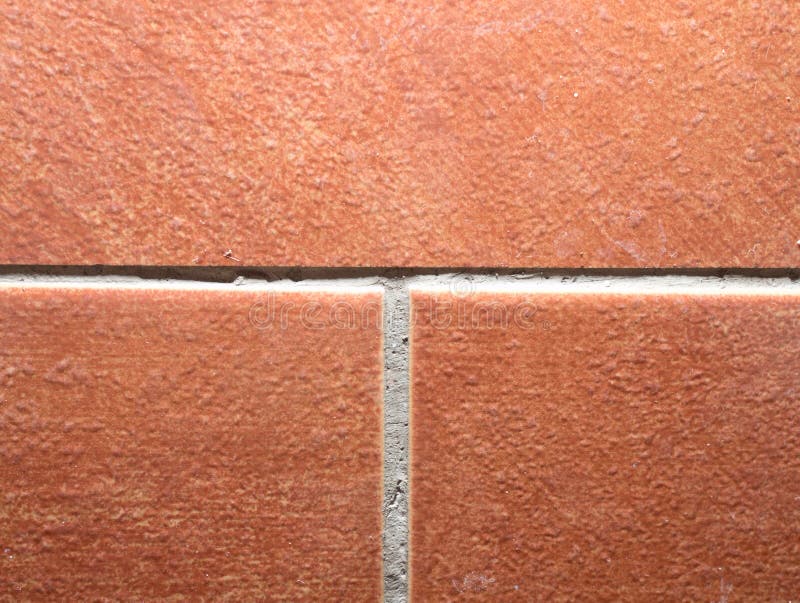 Red Brown Tiles with Grouts. Slippery Floor Stock Image - Image of ...