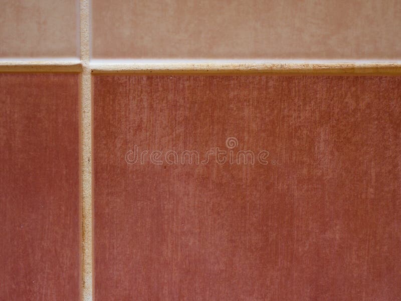 Red Brown Tiles with Grouts. Slippery Floor Stock Photo - Image of ...