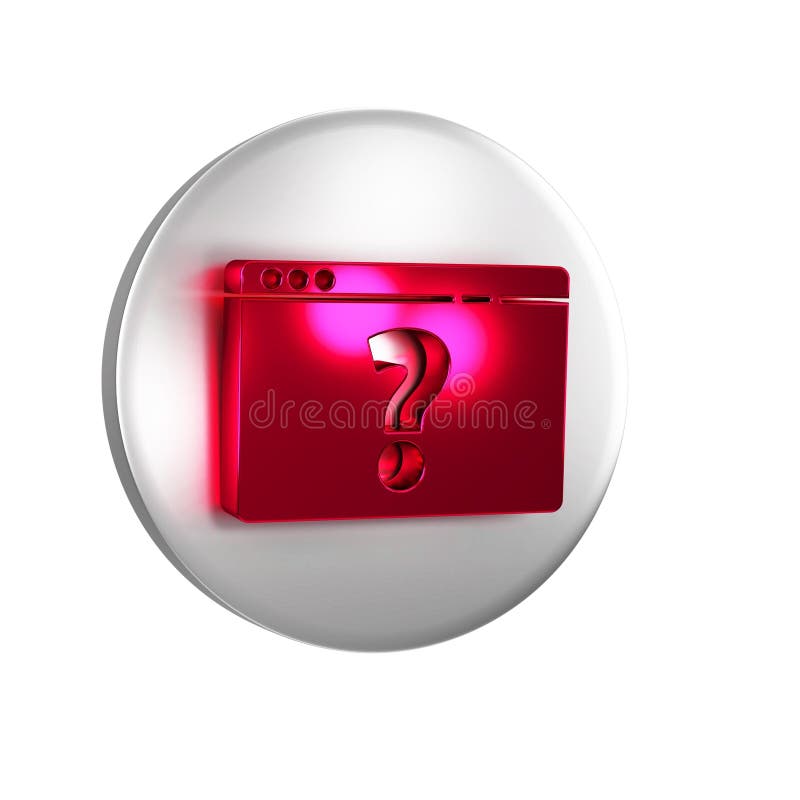 Red Browser with Question Mark Icon Isolated on Transparent Background ...