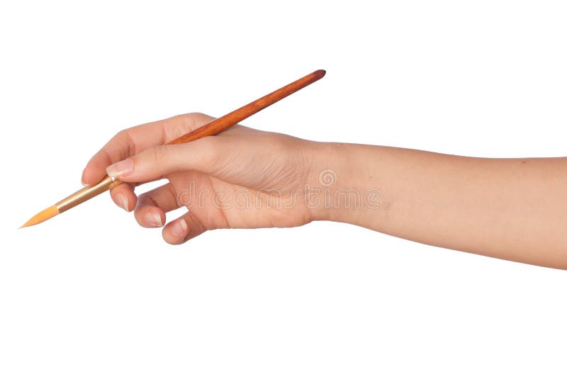Hand & Paintbrush stock photo. Image of female, expression - 406626