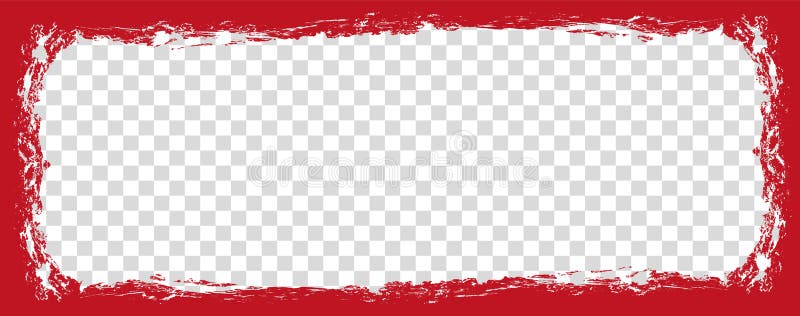 Red Brush Painted Ink Stamp Frame with Transparent Place for Your ...