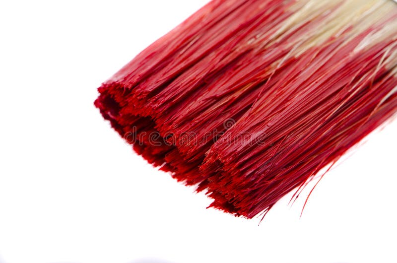 Red brush in red paint stock image. Image of artistic - 92634391
