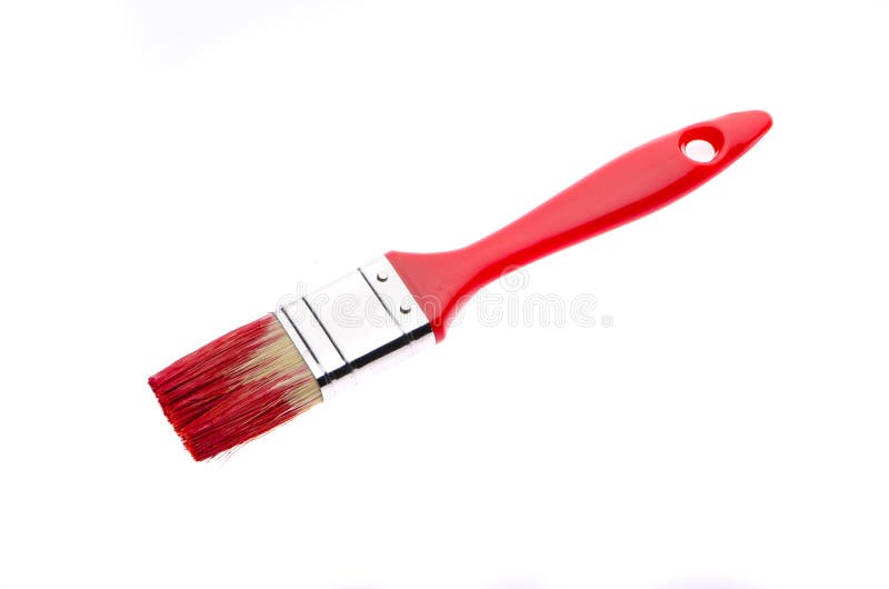 Red brush in red paint stock photo. Image of creative - 92634458