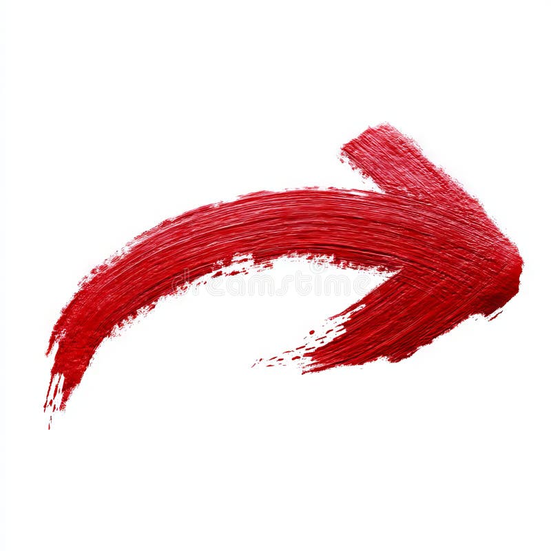 A Red Brush Stroke with an Arrow Pointing To the Right Stock Photo ...