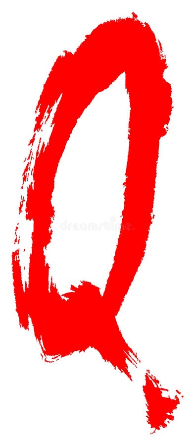 Red Brush Strokes Letter.Vector Font. Stock Vector - Illustration of ...