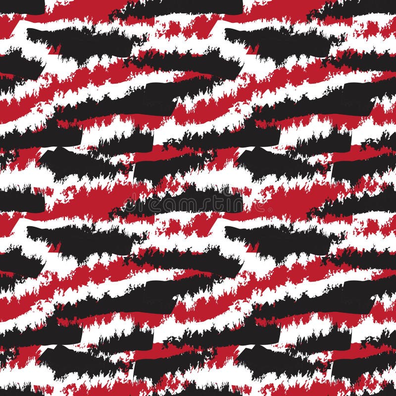 Red Brush Strokes Seamless Pattern Background Stock Vector ...