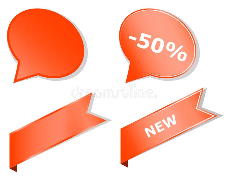 Red bubble and ribbon stock illustration. Illustration of digital ...