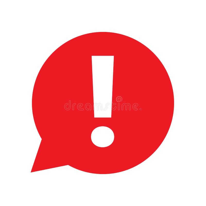 Red Bubble Text with an Exclamation Mark Inside Stock Vector ...