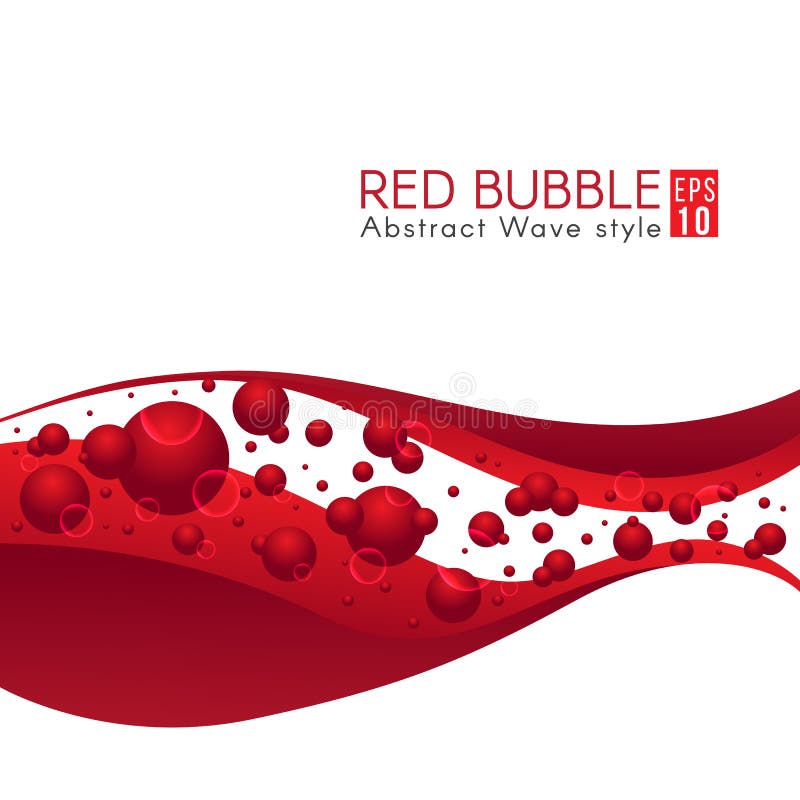 Red Bubble and Wave Abstract Art Vector Design Stock Vector ...