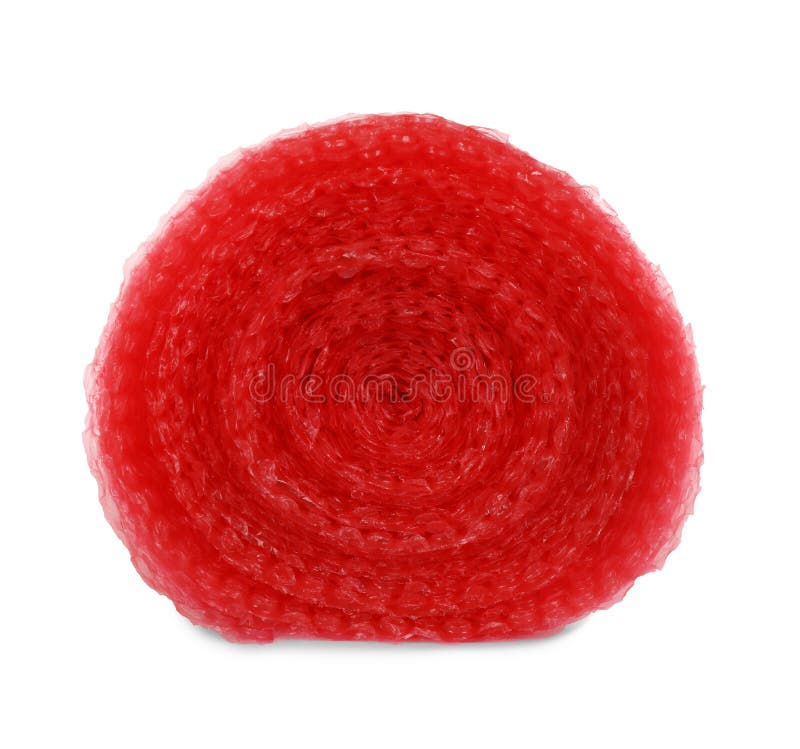 Red Bubble Wrap Roll Isolated on White Stock Photo - Image of clean ...