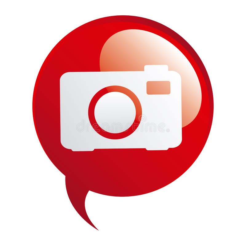 Red Bubbles with Camera Symbol Icon Stock Illustration - Illustration ...