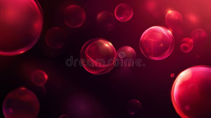 Red Bubbles Floating on a Dark Background, Abstract Concept Stock Image - Image of harmony ...