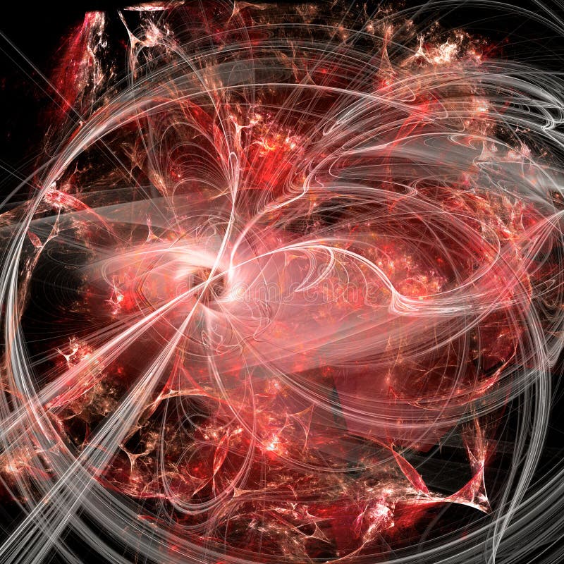 Red Bubbles Fractal Concept with Light Stock Illustration ...