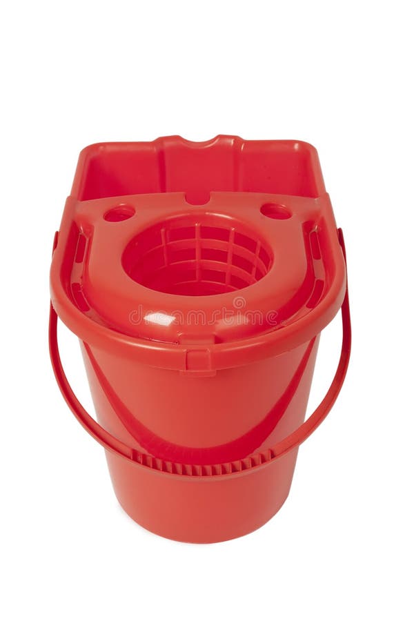 Red Bucket stock photo. Image of cone, container, janitorial - 13339268