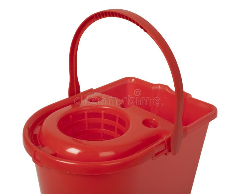 Red bucket close up stock photo. Image of handle, janitorial - 13273908