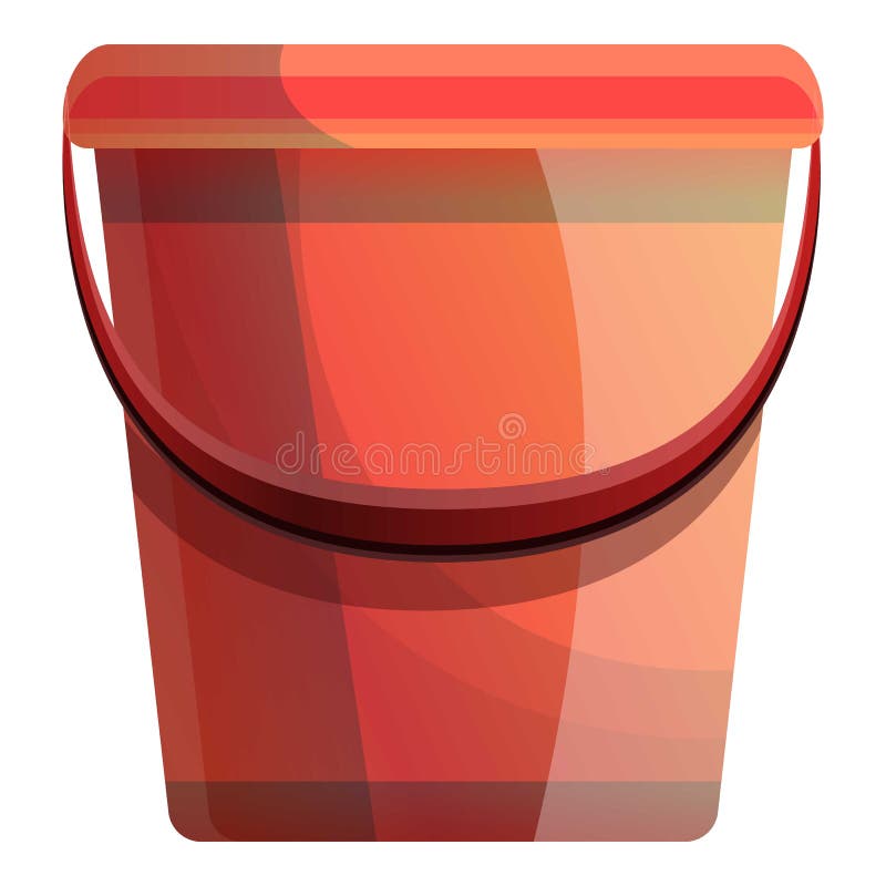 Red Bucket Icon, Cartoon Style Stock Vector - Illustration of ...