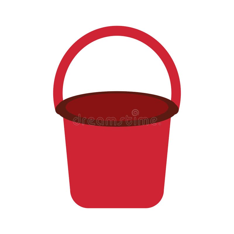 Red bucket icon stock vector. Illustration of container - 87625805