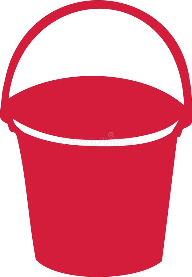 Red bucket icon stock illustration. Illustration of sandburg - 107150489