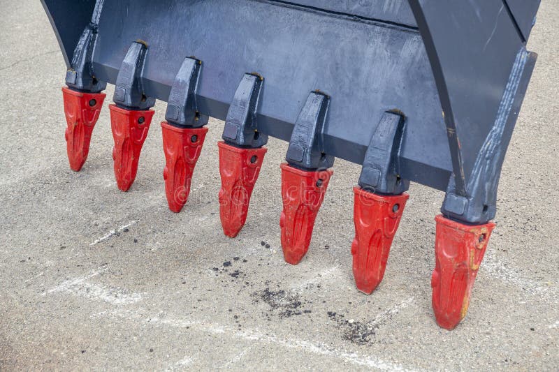 Red bucket teeth stock image. Image of machine, backhoe - 274332353