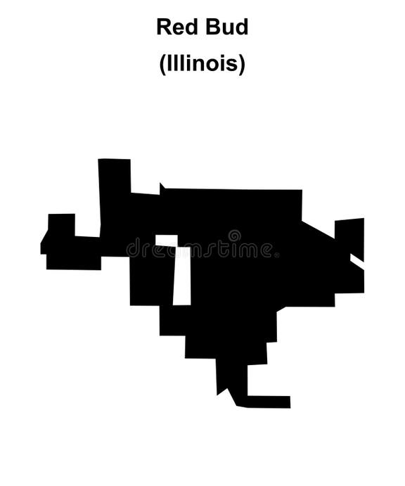 Red Bud outline map stock illustration. Illustration of area - 387247935