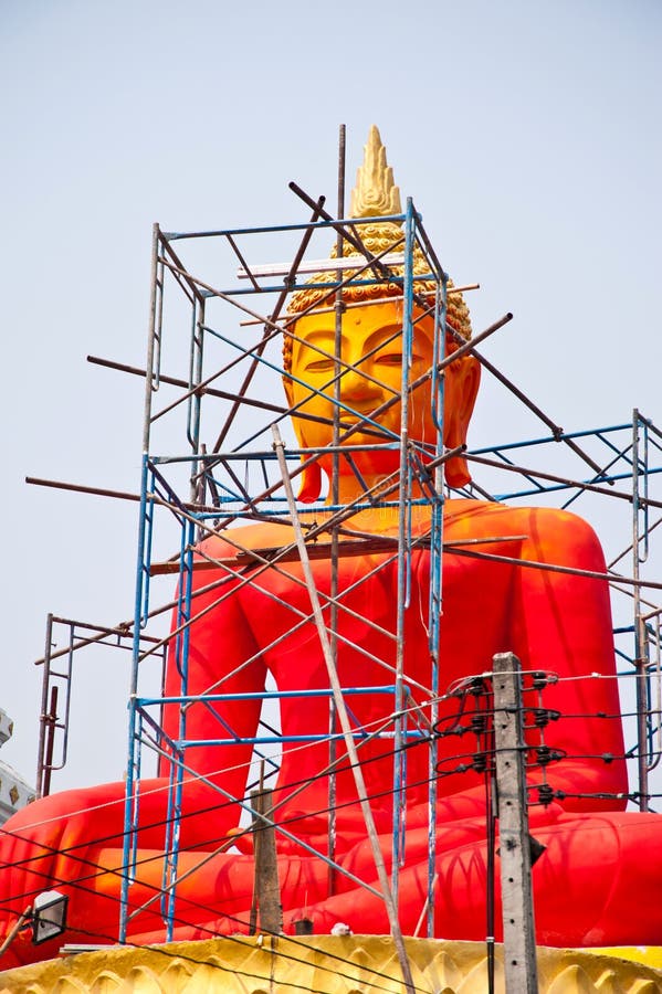 Red buddha stock photo. Image of oriental, historic, architecture ...