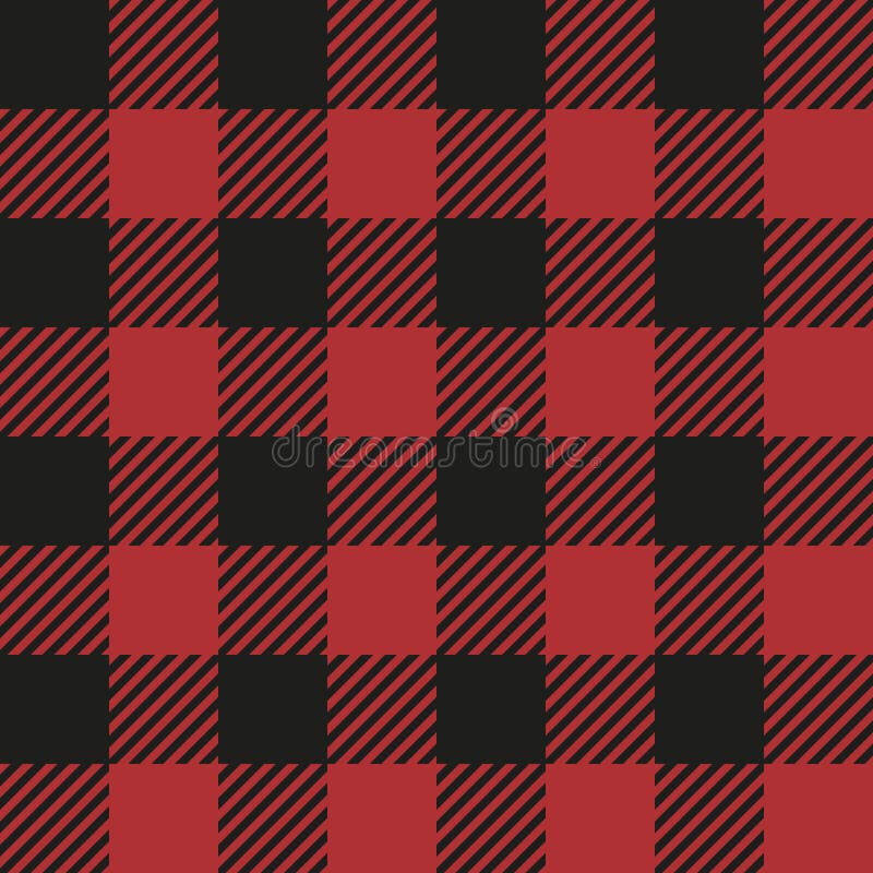 Red Buffalo Check Plaid Seamless Pattern Classic Style Red and Black ...