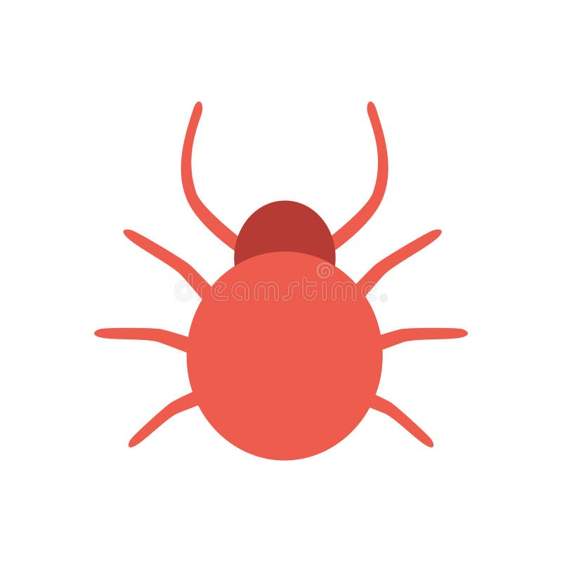 Red Bug on White Background. Vector Illustration in Trendy Flat Style ...