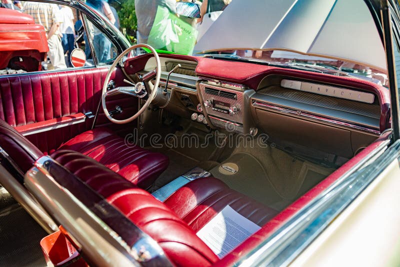 Red 1950 Buick Eight Special Sedan. Red Interior and Steering Wheel ...