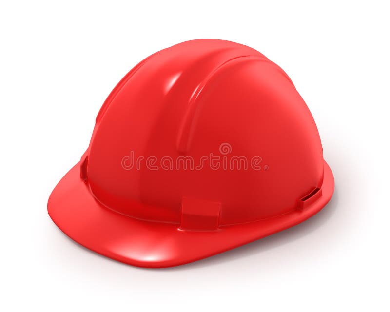 Red builder s helmet stock illustration. Illustration of regulation ...