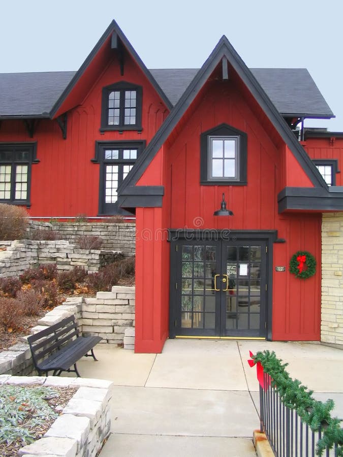 Red building stock image. Image of business, architecture - 368443