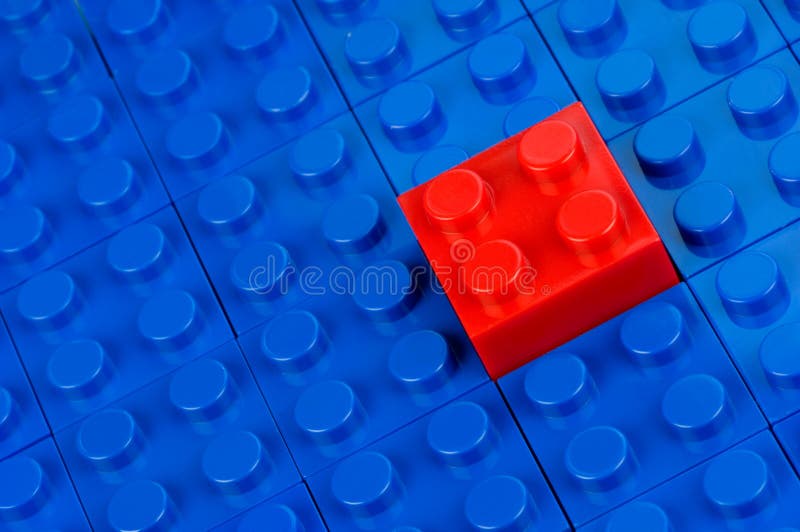 Red Building Block in Yellow Stock Photo - Image of compatible, block ...