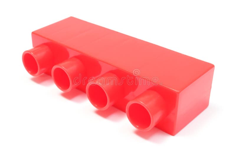 Red Building Block on White Background Stock Image - Image of assemble ...
