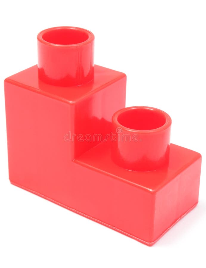 Red Building Block on White Background Stock Photo - Image of brick ...