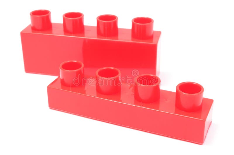 Red Building Blocks on White Background Stock Photo - Image of object ...
