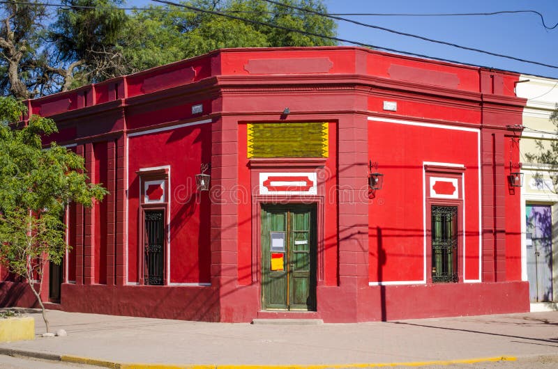 Red building facade stock image. Image of colour, architecture - 49517977