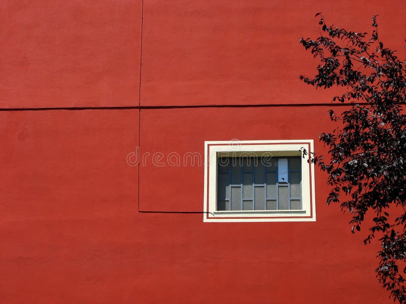Red building wall stock image. Image of white, town, structure - 1418167