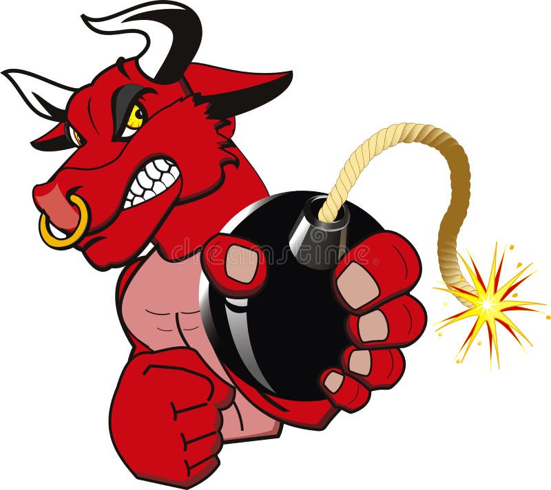 Red bull mascot stock vector. Illustration of bull, animal - 43505839