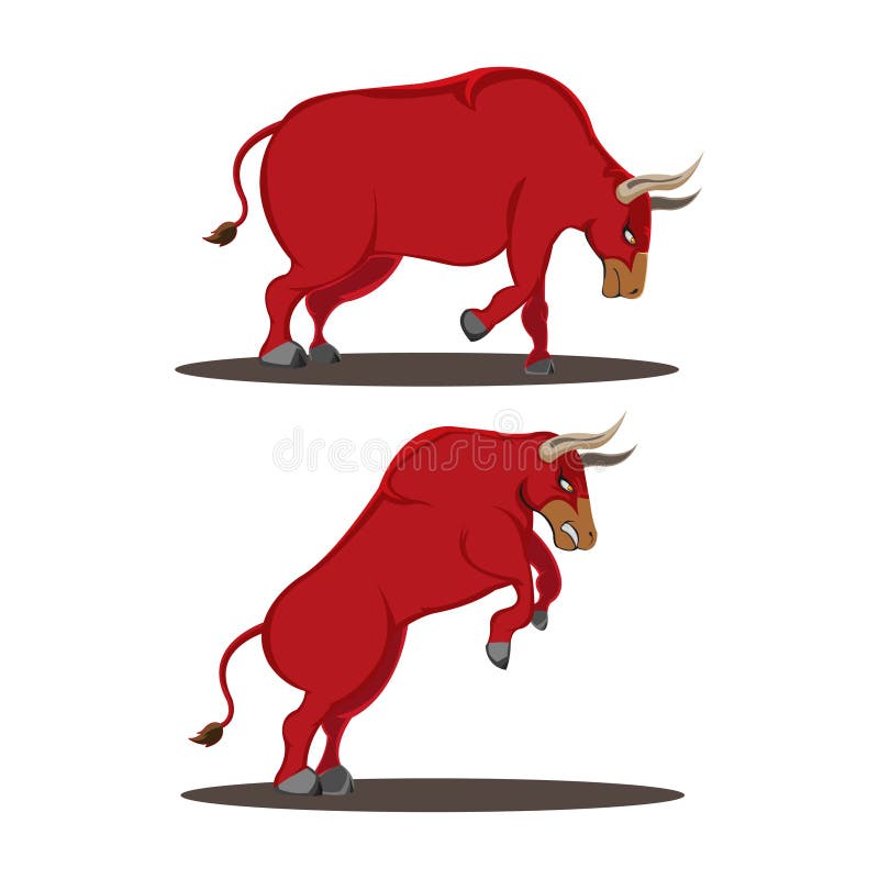 Red Bull Animal Side View Vector Stock Vector - Illustration of design ...