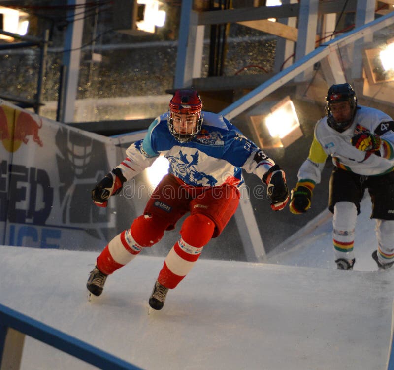 Red Bull Crashed Ice Competition Trio Editorial Photography - Image of ...