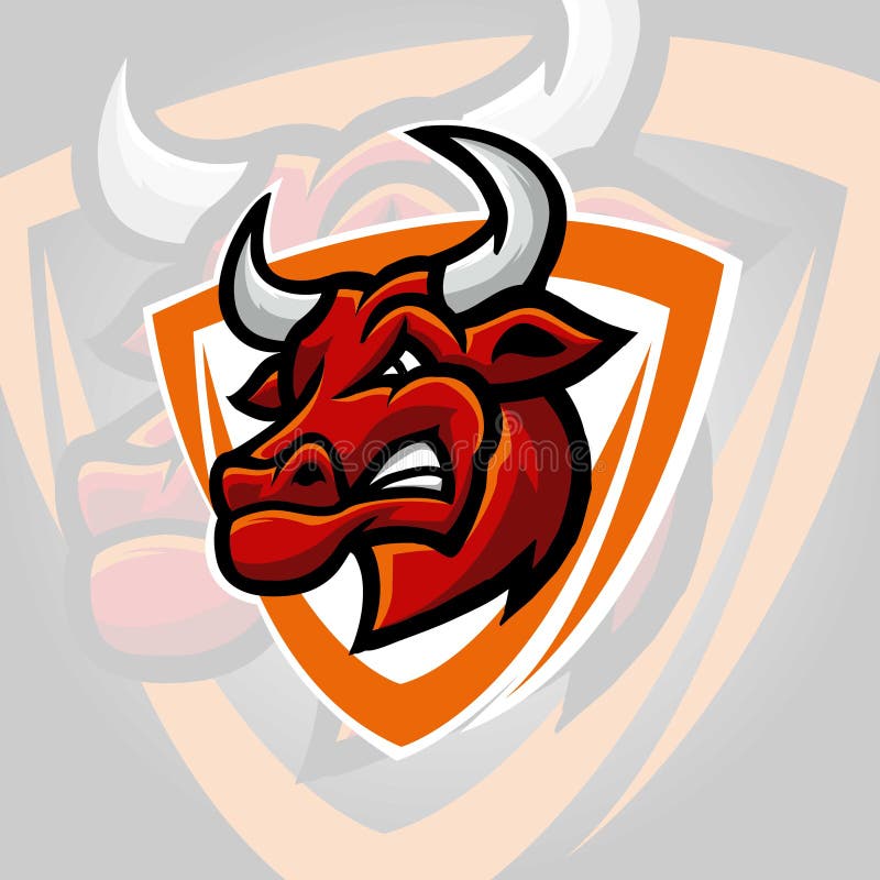 Red bull angry head stock vector. Illustration of frame - 182316654