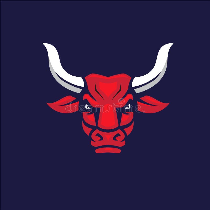 Red Bull Head Vector Illustration Stock Vector - Illustration of label ...