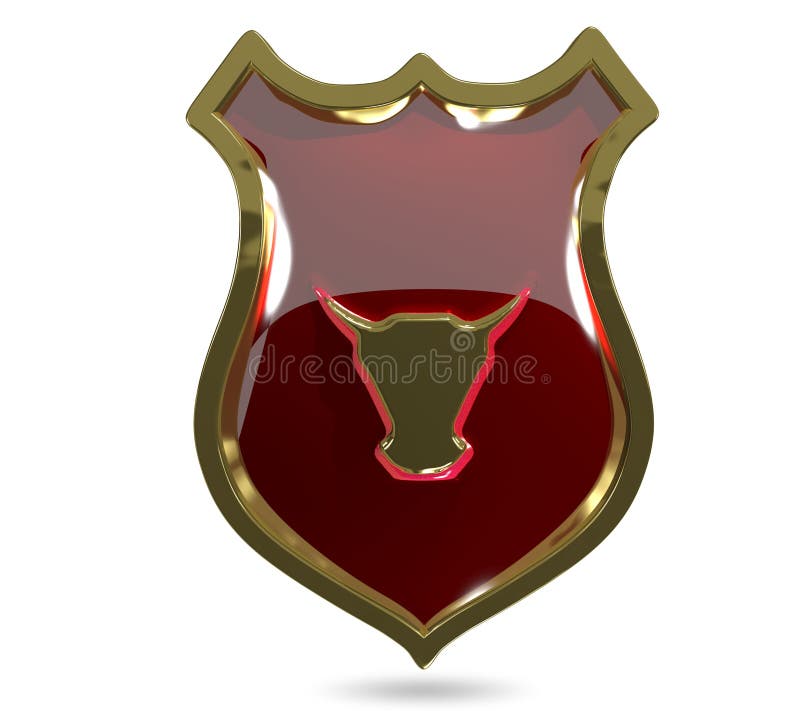 Red bull shield stock illustration. Illustration of badge - 36130620