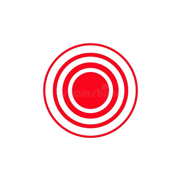 Red Bullseye Target Symbol with Concentric Circles in a Radial Pattern ...