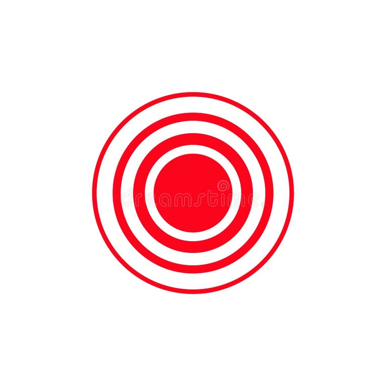 Red Bullseye Target Symbol with Concentric Circles in a Radial Pattern ...