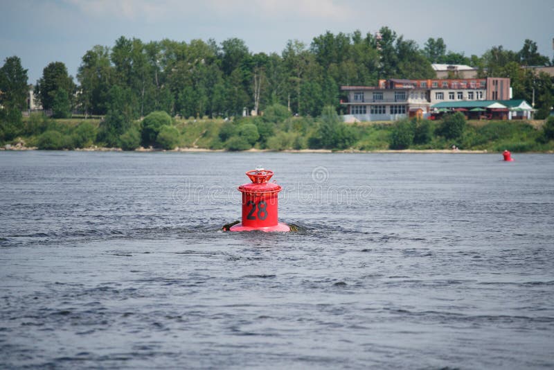 Red Buoy Beacon River Floating Sign 28 Stock Photo - Image of safety ...